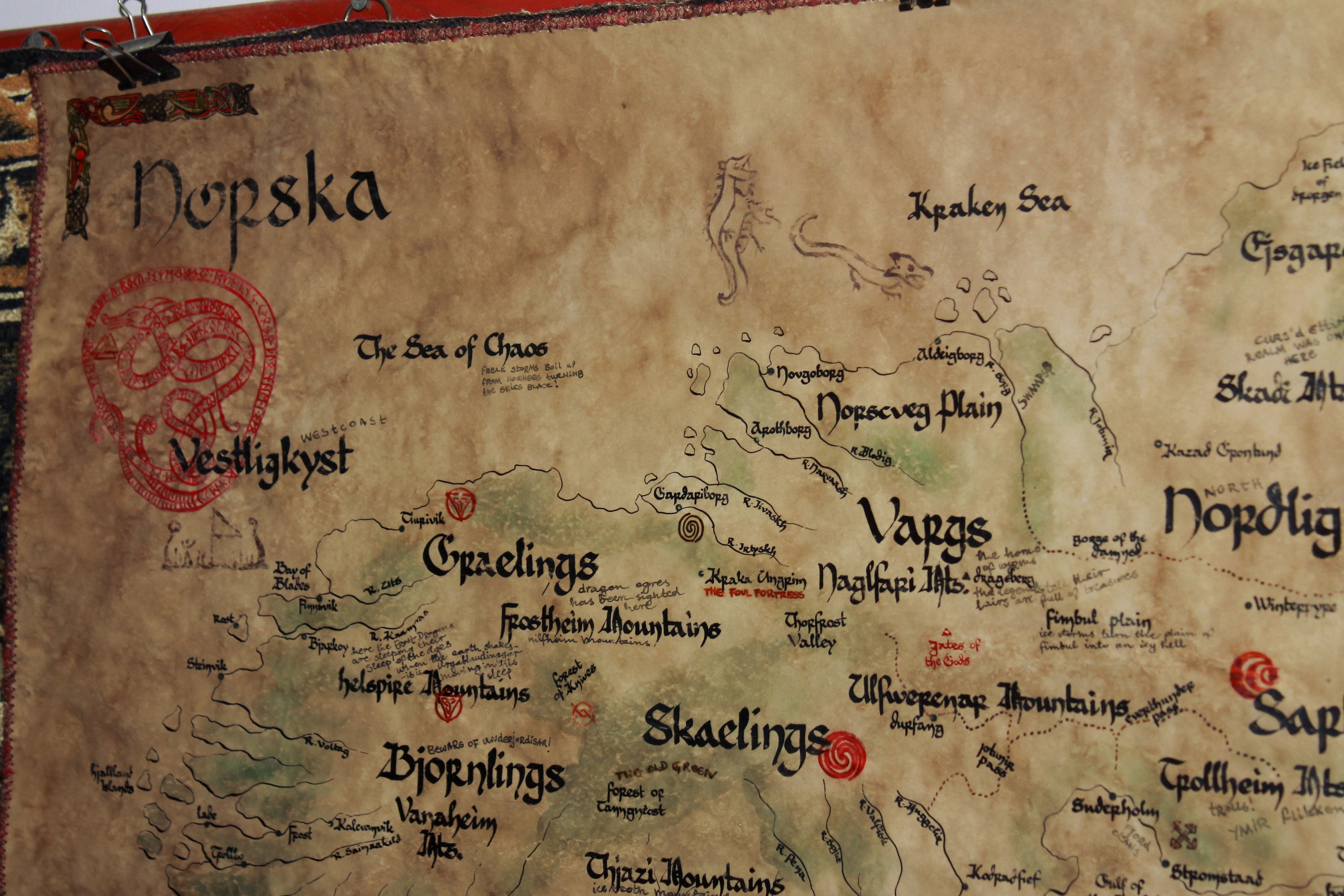 Pen & Ink Handdrawn. Large NORSCA Warhammer Norska Nordic Map Nordic ...