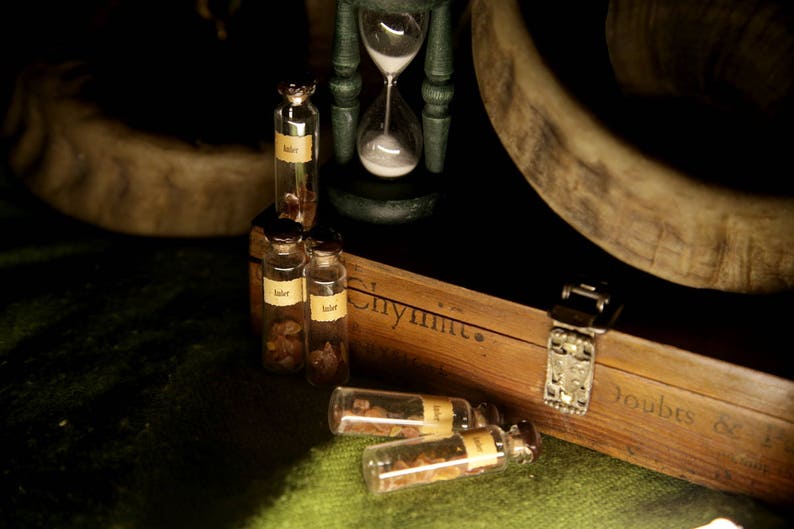 AMBER real Potions Alchemy Ingredients Glass Vials With - Etsy