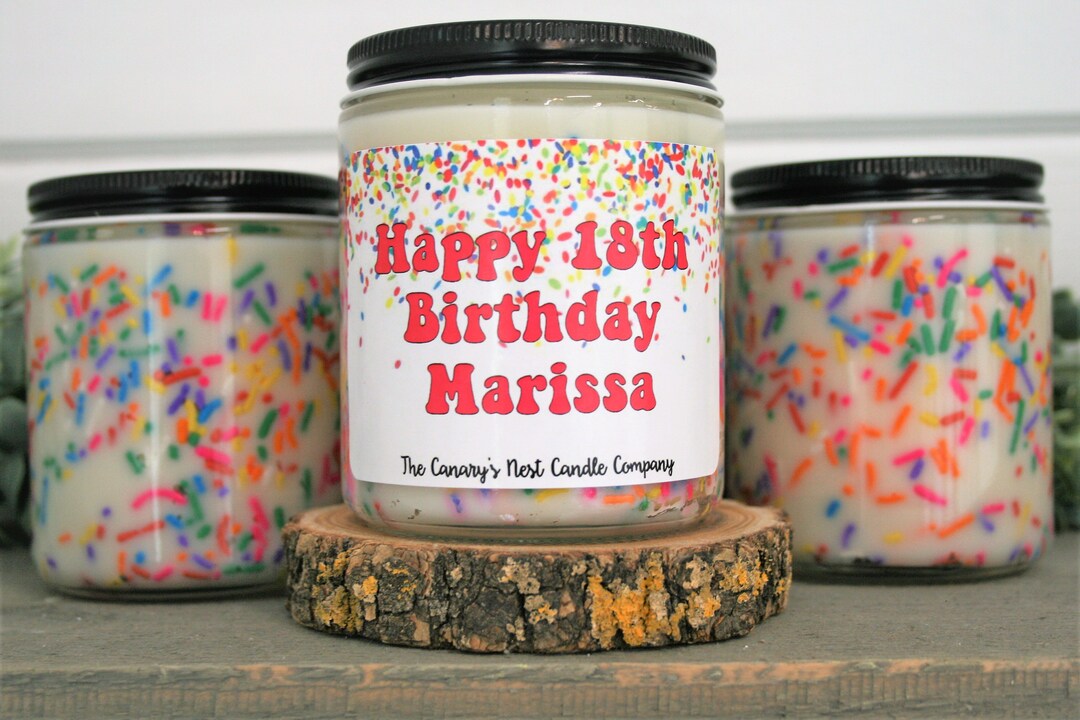 Personalized Birthday Cake Candle, Soy Candle, Birthday Gift ...