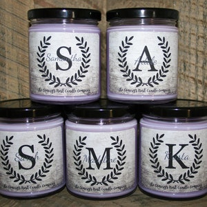 Monogram Candle Soy Jar Candle Valentine's Day Gift | Etsy