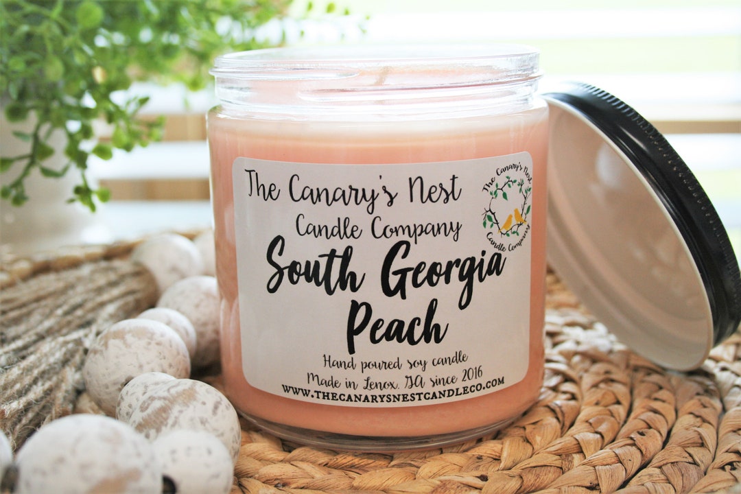Peach Candle Soy Candles Handmade Georgia Peach Candle Made - Etsy