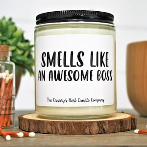 Boss Day Gift, Smells Like an Awesome Boss Candle, Birthday Gift for ...
