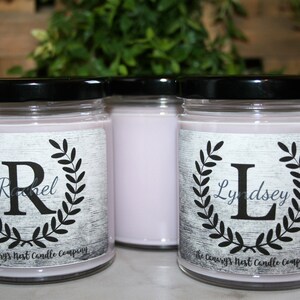 Monogram Candle Soy Jar Candle Valentine's Day Gift | Etsy