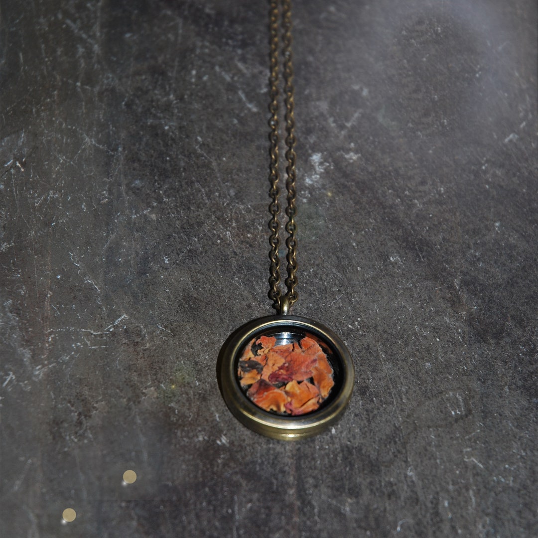 Bronze Living Memory Locket With Dried Rose Petals - Keepsake Jewellery ...