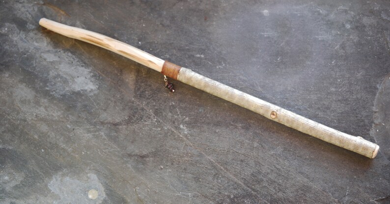 Hazel Wood Wand With Small Garnet Bead Bunch Bound in Waxed - Etsy