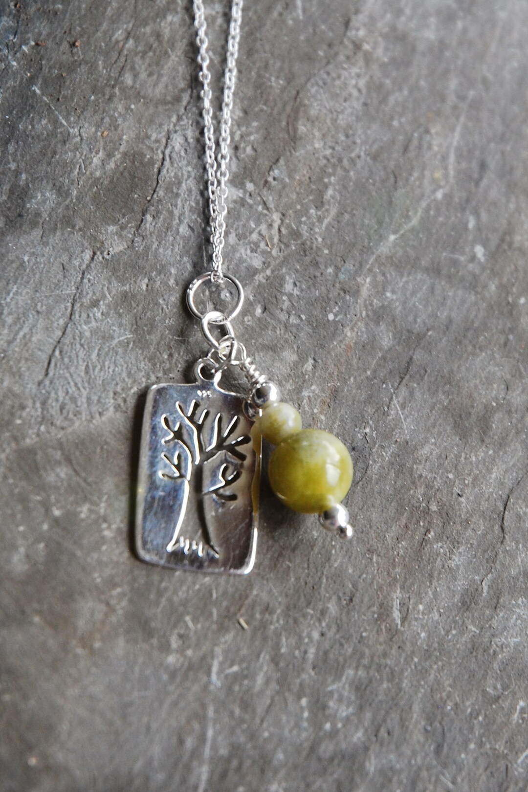 Sterling Silver Tree of Life Tag Charm Pendant With Small Irish ...