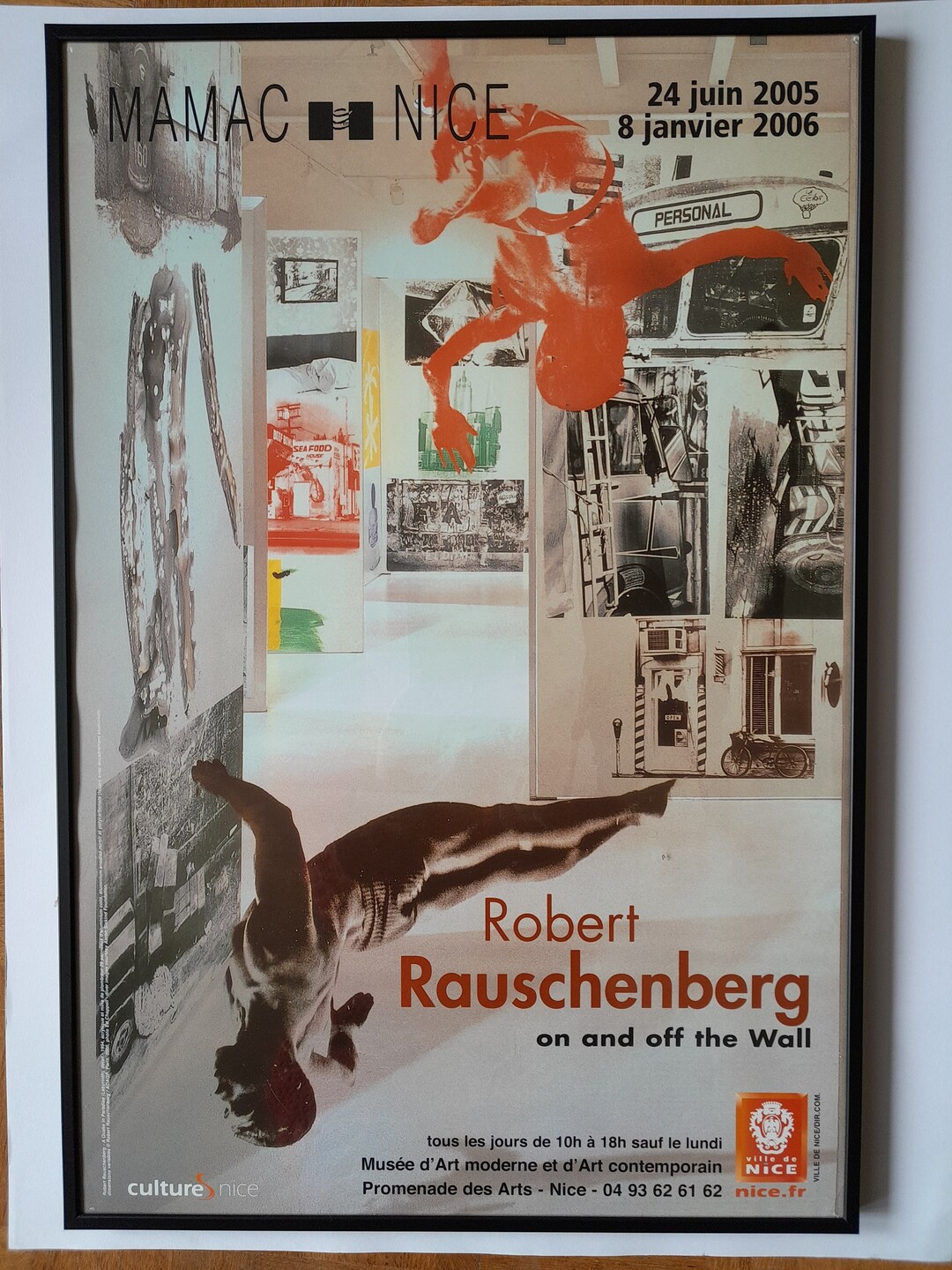 Robert Rauschenberg , rare affiche originale d' exposition au musée ...