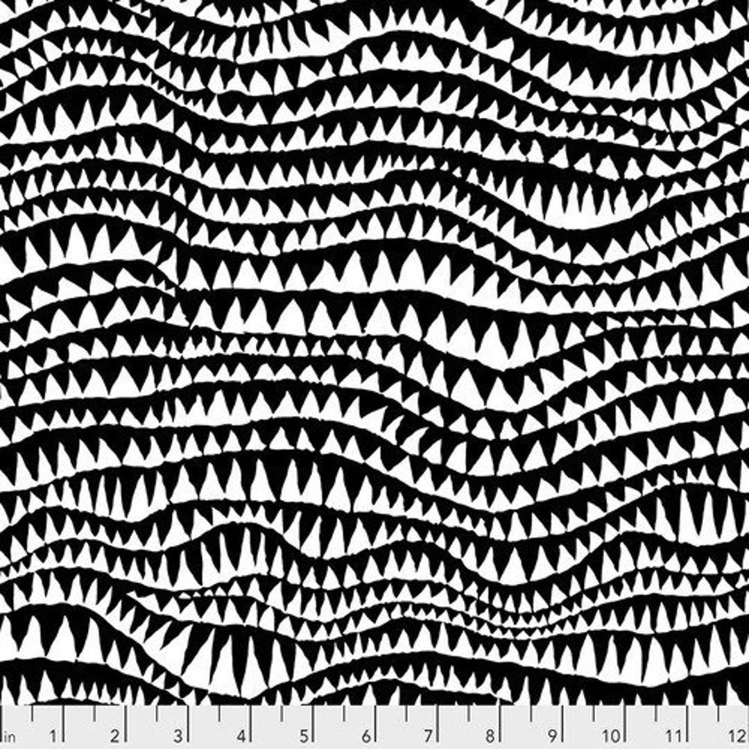 FABRIC: Sharks Teeth BLACK by Brandon Mably for the Kaffe Fassett ...
