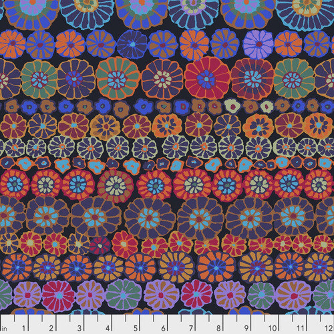 OOP FABRIC: Row Flowers DARK by Kaffe Fasset for the Kaffe Fassett ...