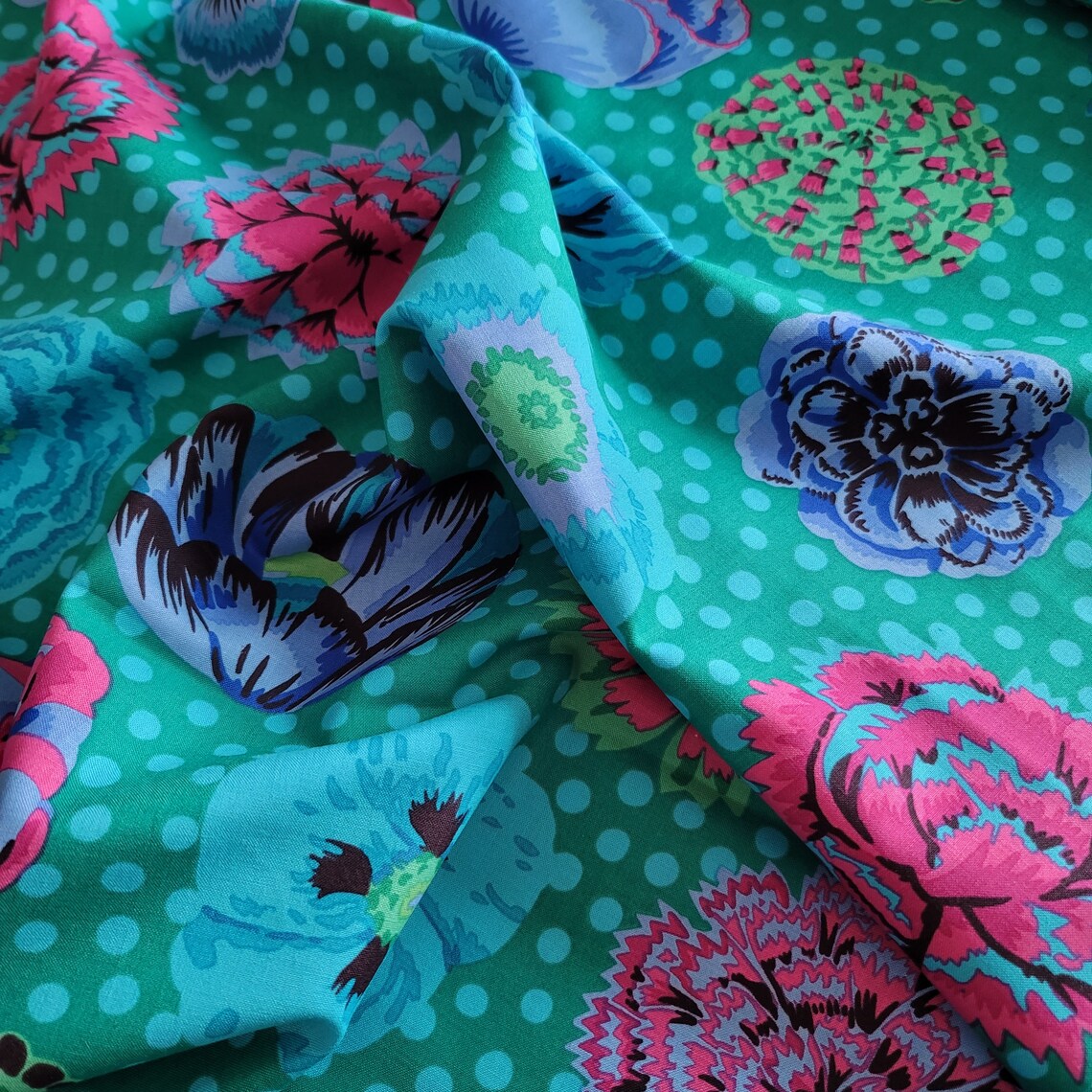 FABRIC: Big Blooms EMERALD by Kaffe Fassett for the Kaffe Fassett ...