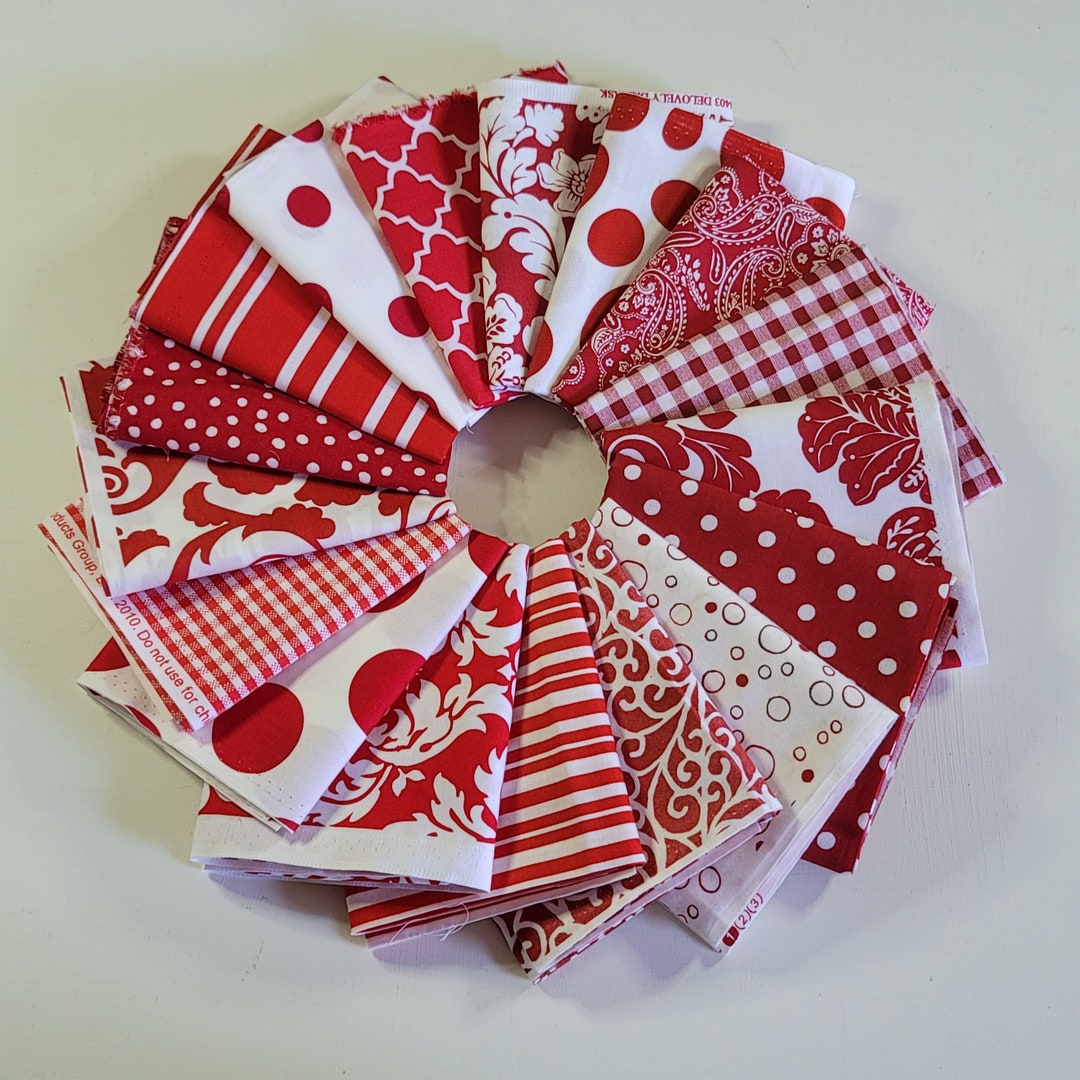 FAT QUARTER BUNDLE: Redwork 17 Red and White Fat Quarters - Etsy