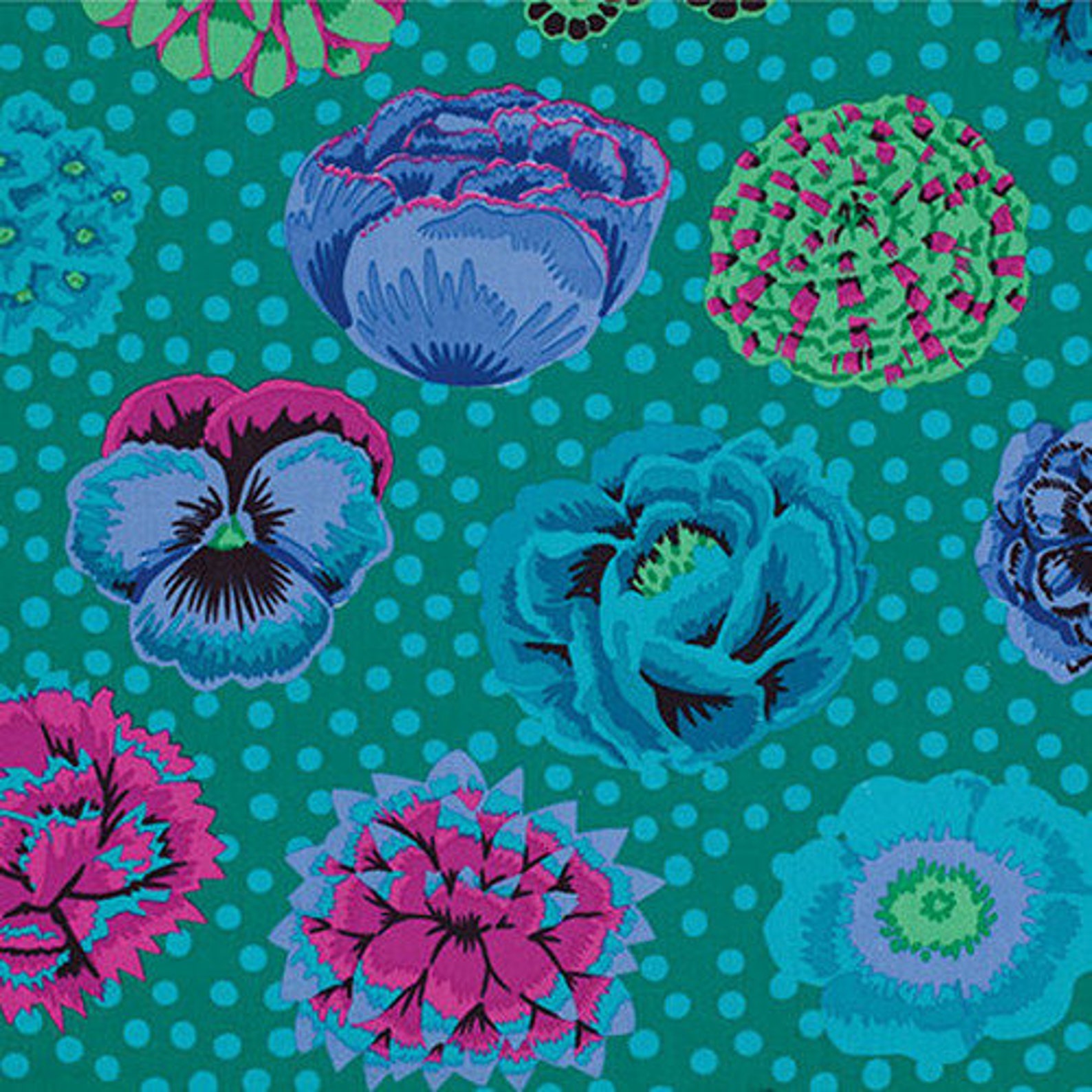 FABRIC: Big Blooms EMERALD by Kaffe Fassett for the Kaffe Fassett ...