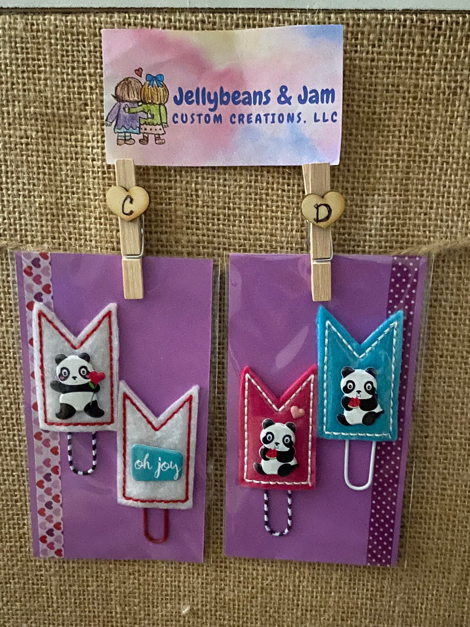 Planner Clips Paper Clips Feltie Pandas Cute Organization Teacher Gifts ...