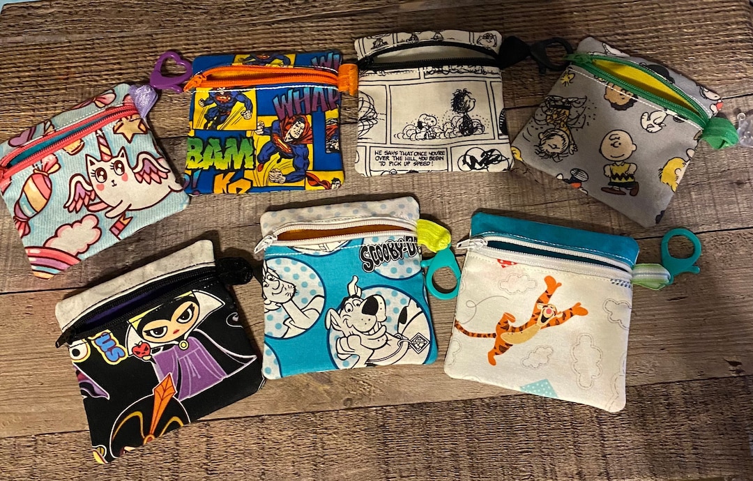 Zipper Bags Zipper Pouch Character Pouch Stocking Stuffers - Etsy