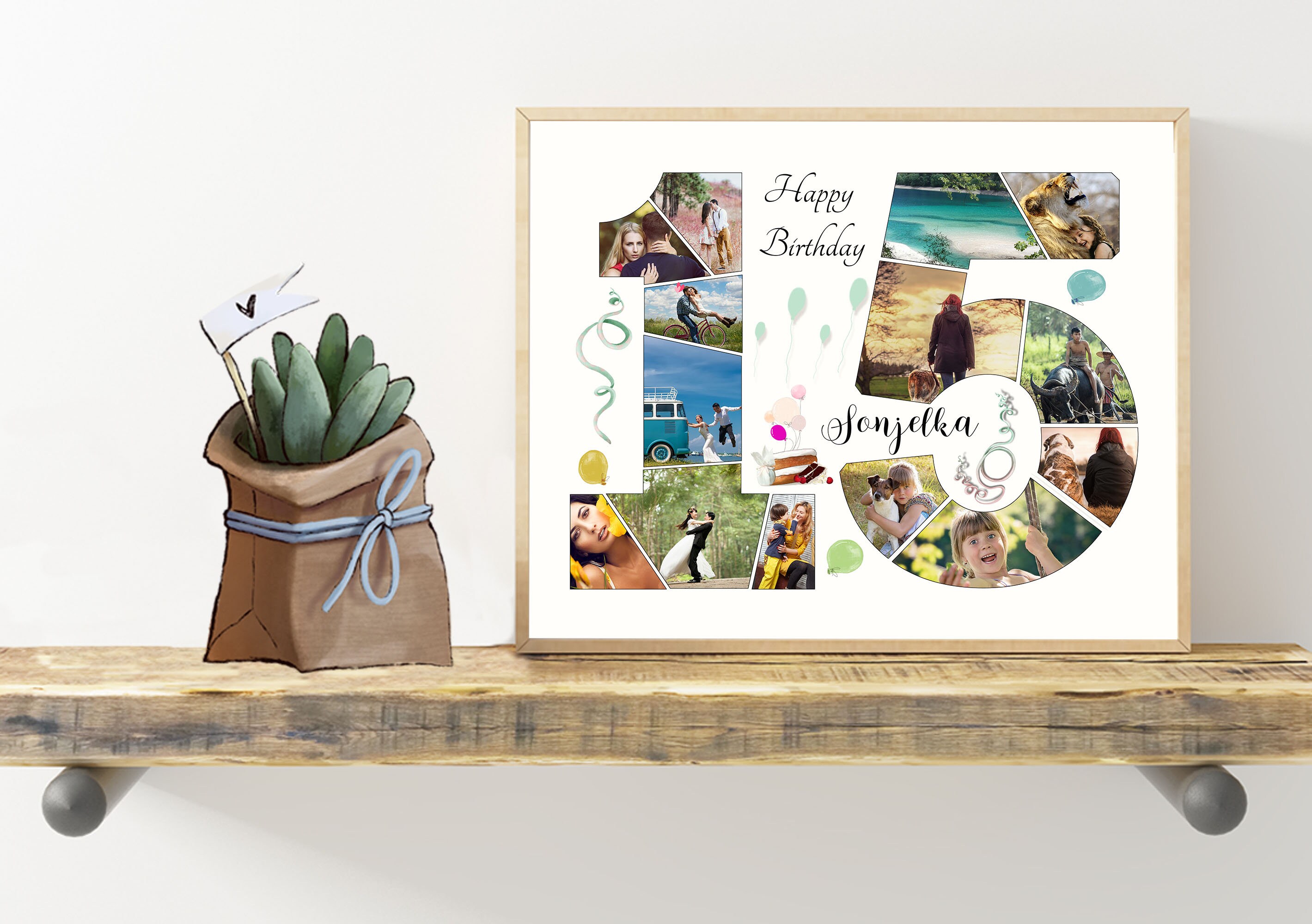 Custom 15th Birthday Photo Collage for Your Teenager Son - Etsy