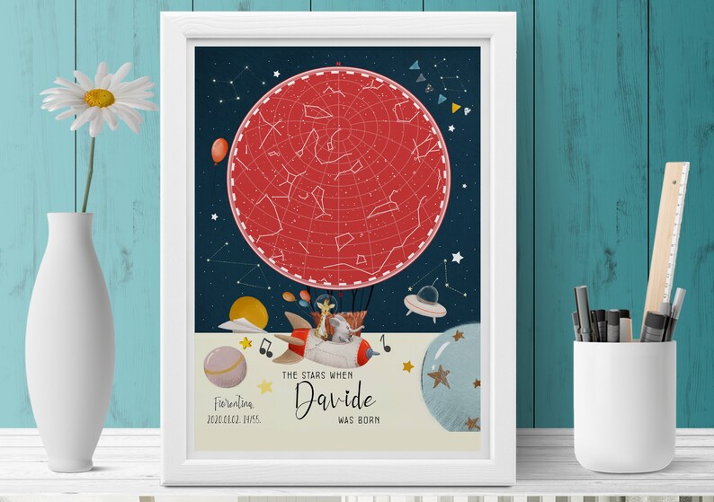 Star Map Birth Print Personalized Newborn Baby Boy Gift - Etsy