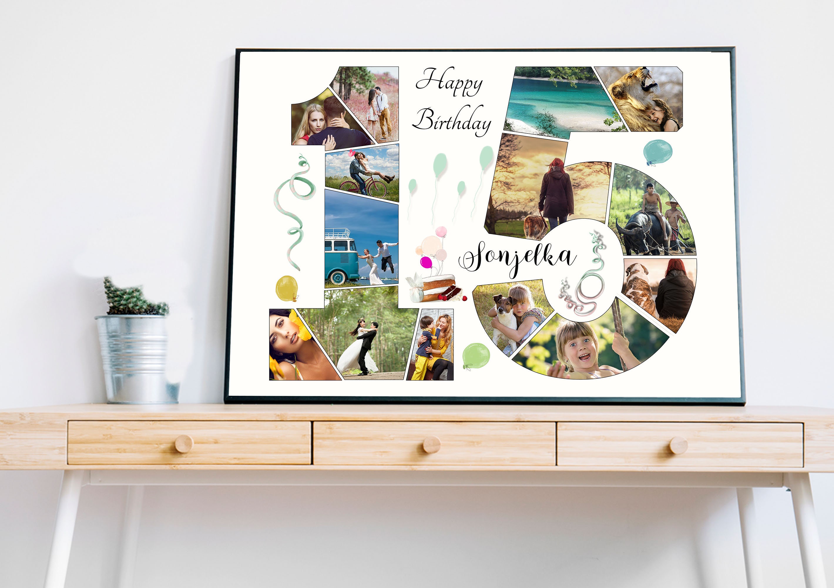 Custom 15th Birthday Photo Collage for Your Teenager Son - Etsy