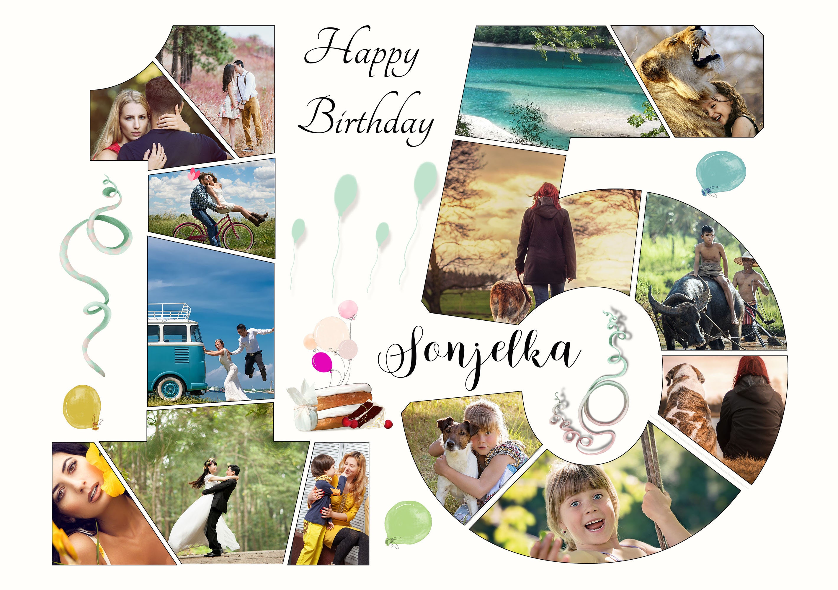 Custom 15th Birthday Photo Collage for Your Teenager Son - Etsy