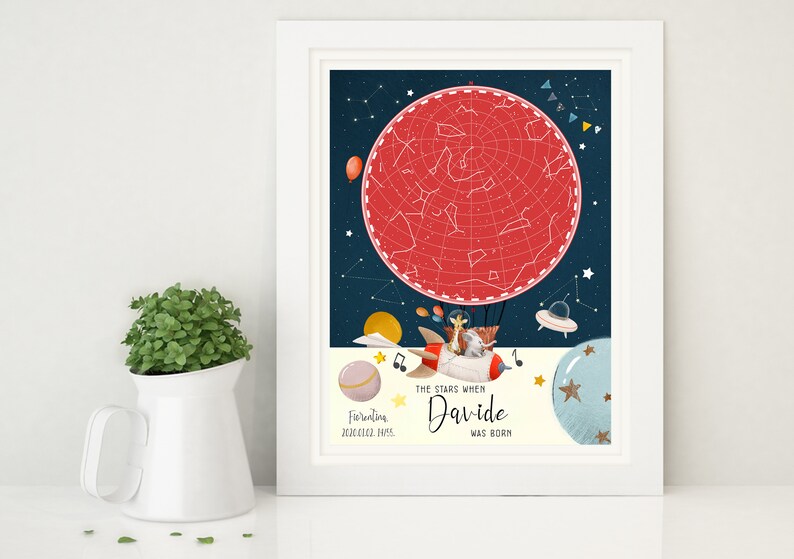 Star Map Birth Print Personalized Newborn Baby Boy Gift - Etsy
