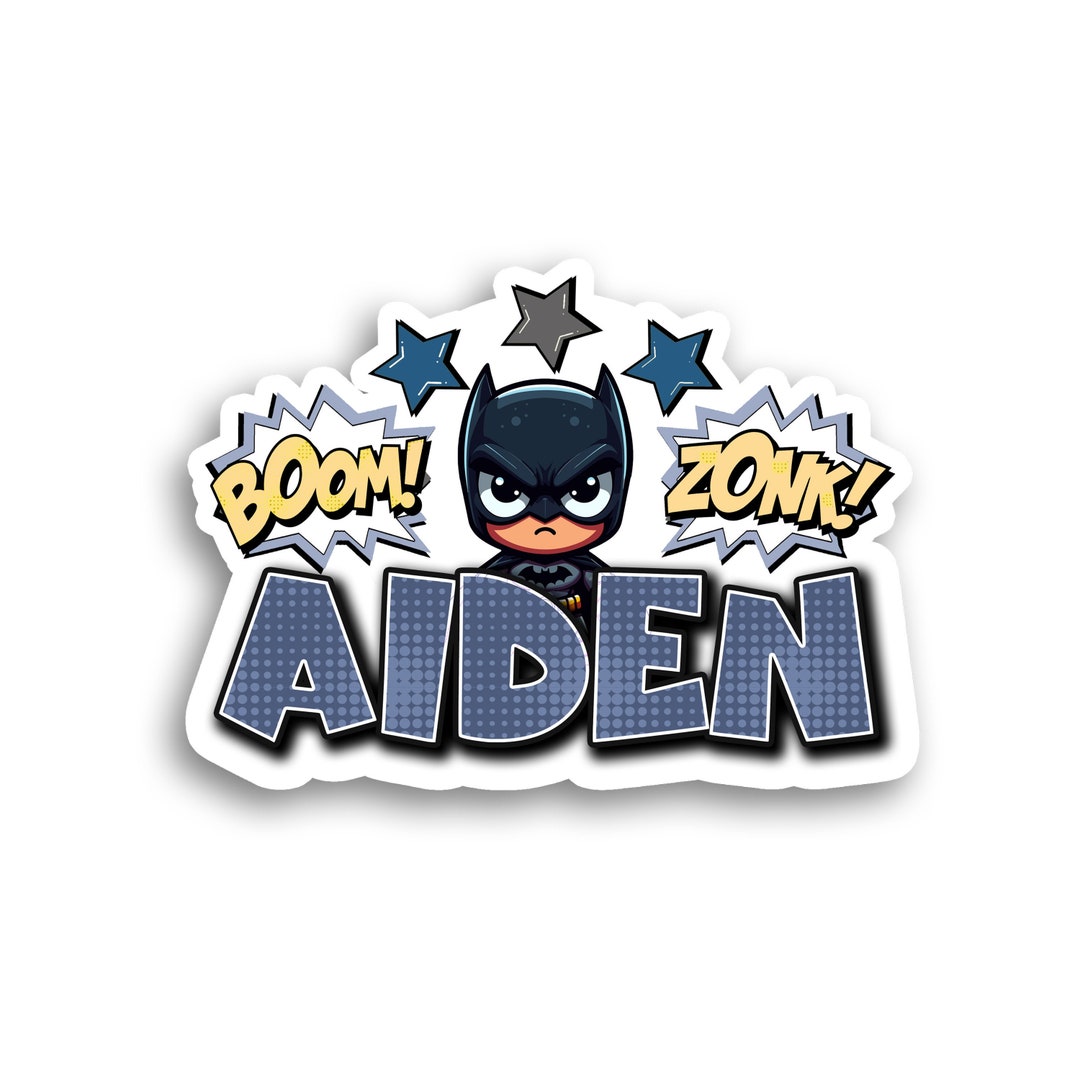 Superhero Name Sticker: Custom Waterproof Vinyl Decal - Etsy