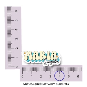 First and Last Name Sticker, Custom Waterproof Retro Decals ...