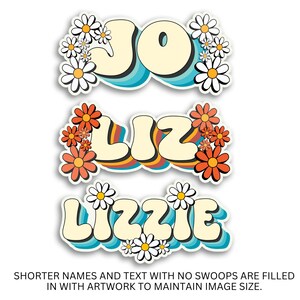 Custom 70s Groovy Name Sticker: Waterproof Flower Power Decal - Etsy