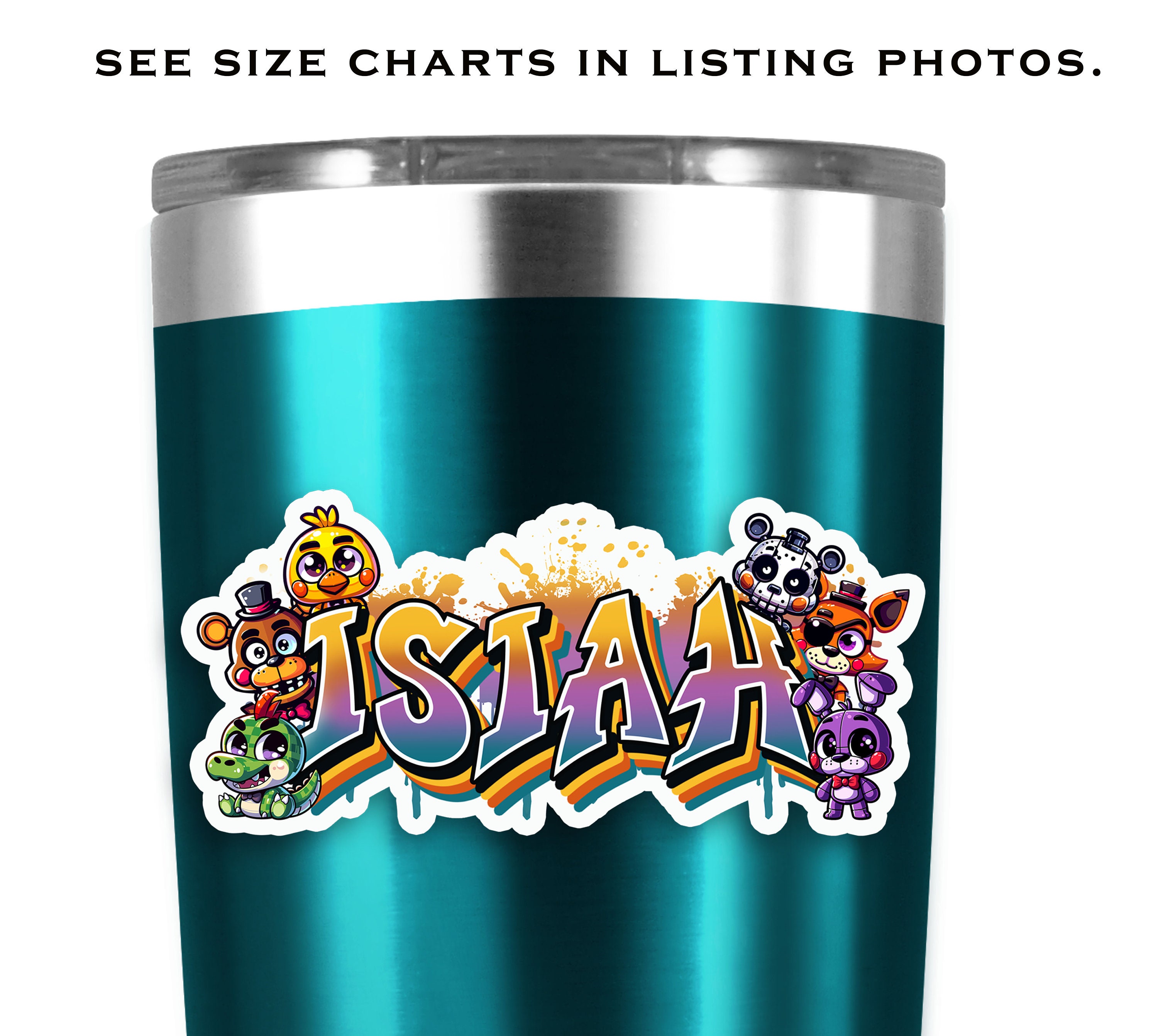 Personalized Animatronic Name Sticker: Waterproof Vinyl Decal - Etsy