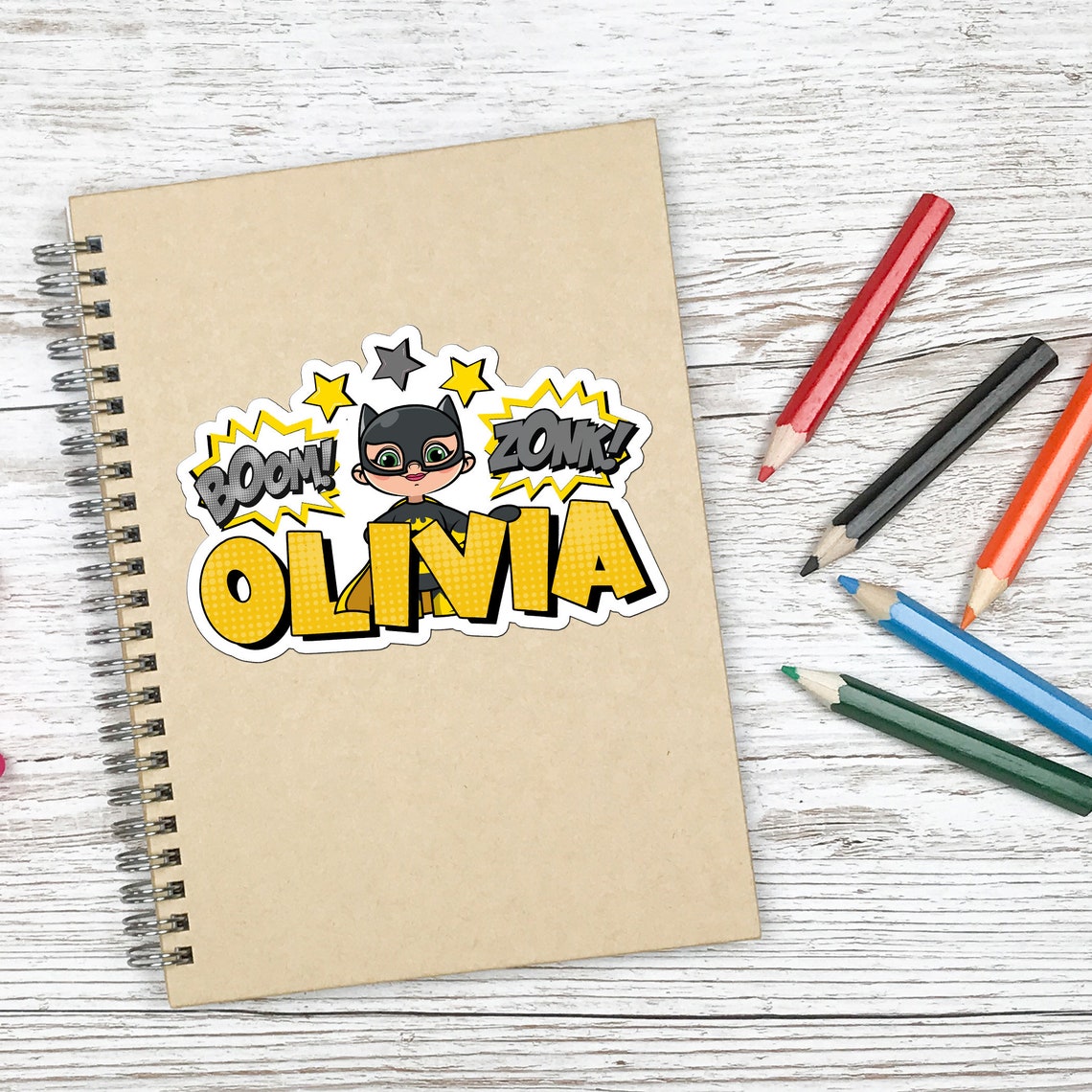 Custom Superhero Name Sticker: Waterproof Cat Hero Decal - Etsy