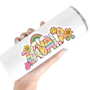 Retro Hippie Custom Name Sticker, Cool Custom Sticker, Personalized ...