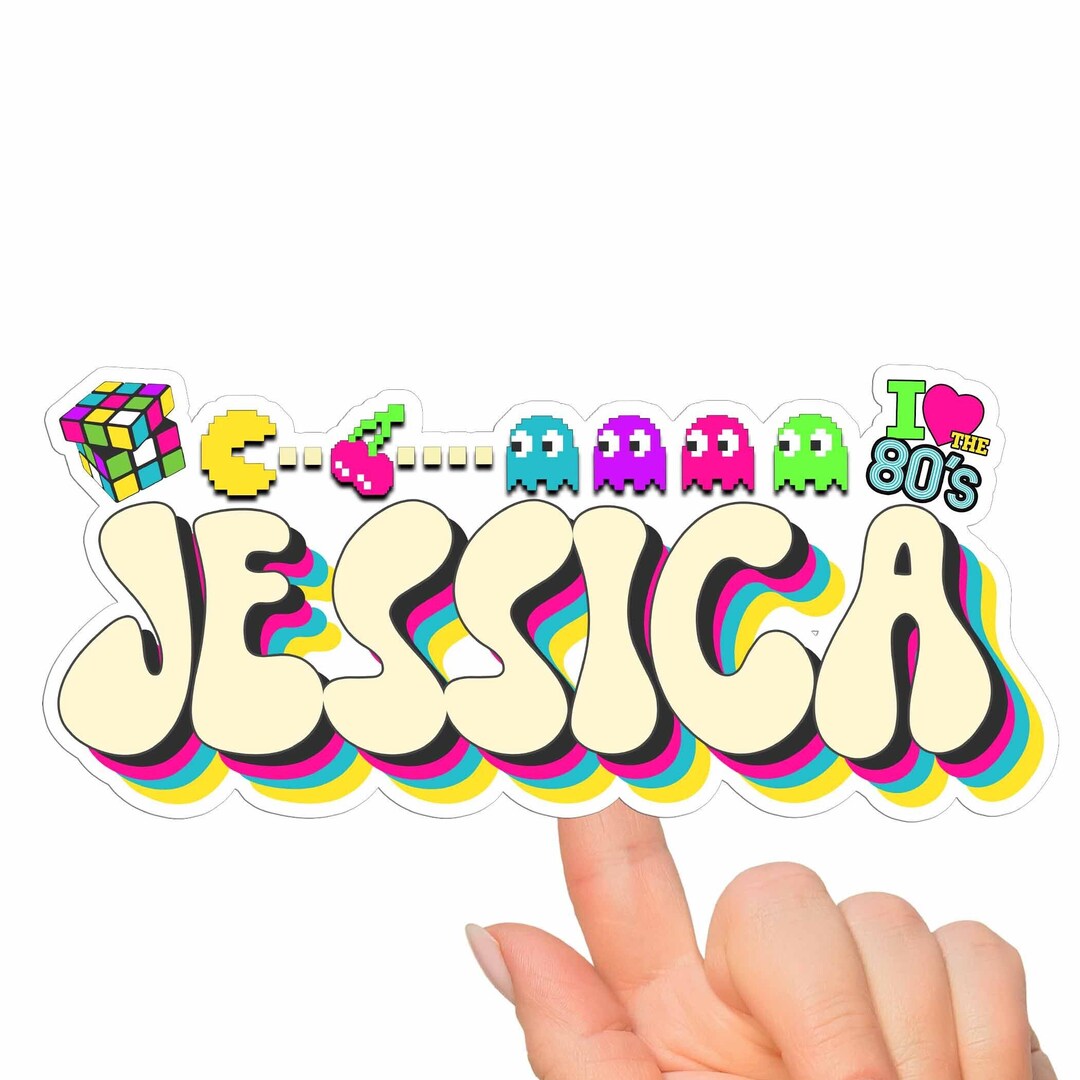 80s Name Sticker: Personalized Retro Arcade Vinyl Decal - Etsy