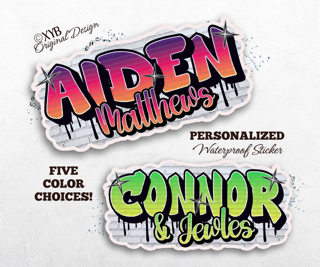 Graffiti Name Sticker: Custom Waterproof Vinyl Decal - Etsy