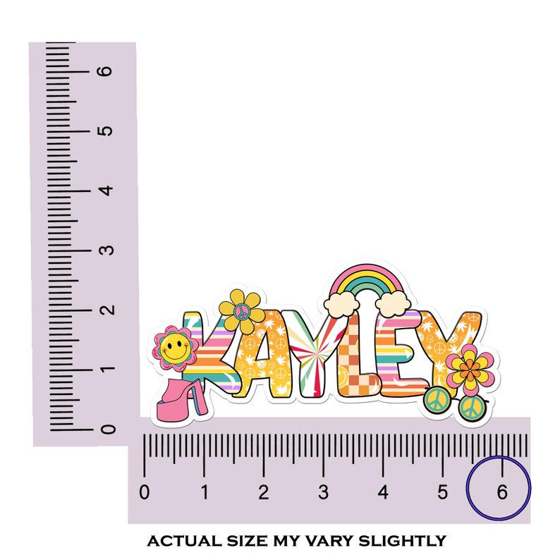 Retro Hippie Custom Name Sticker Cool Custom Sticker - Etsy