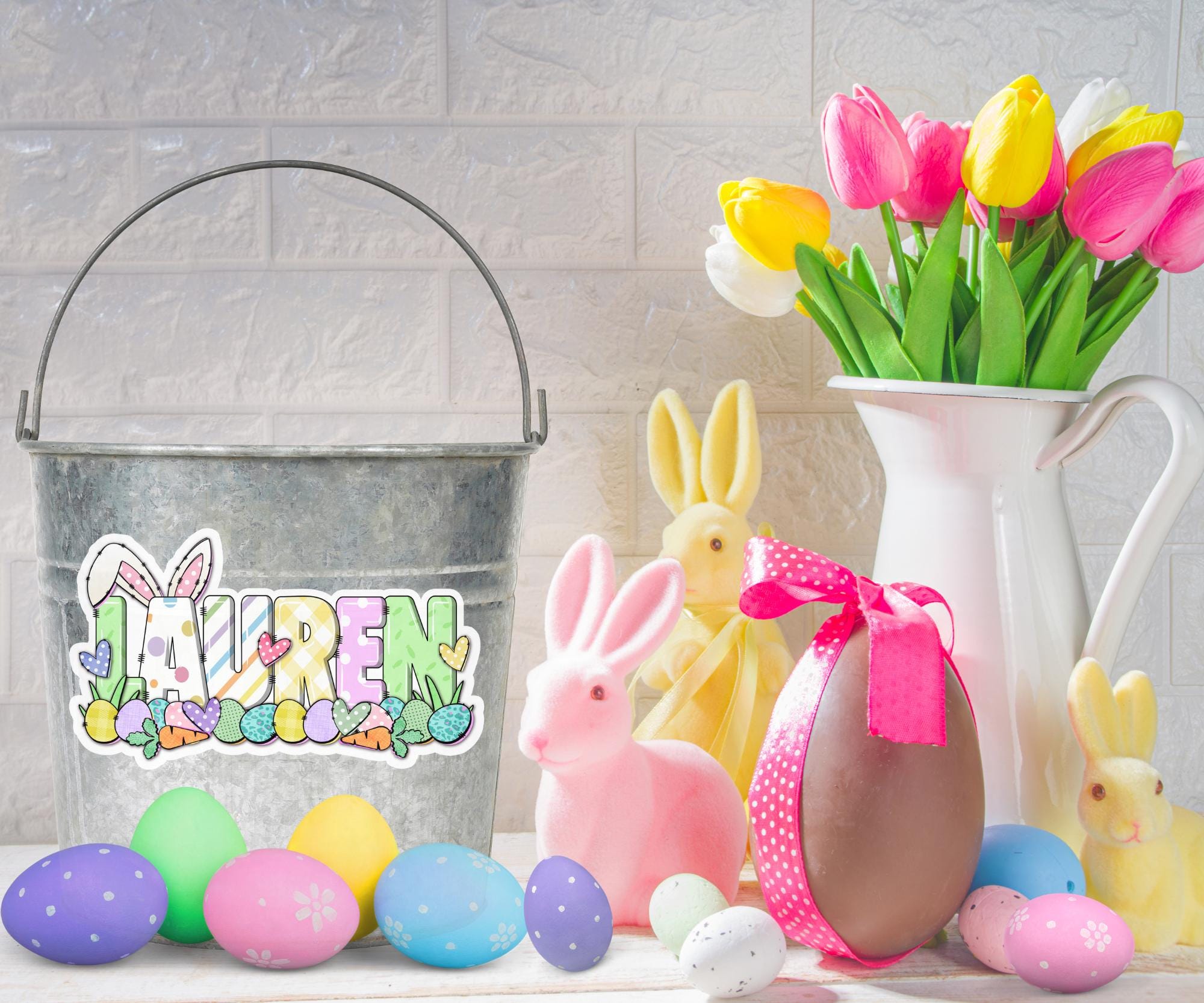 Personalized Easter Name Sticker for Kids | Custom Vinyl Decal Gift - Etsy