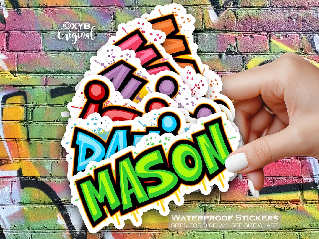 Graffiti Name Sticker, Custom Street Art Label, Waterproof Personalized ...