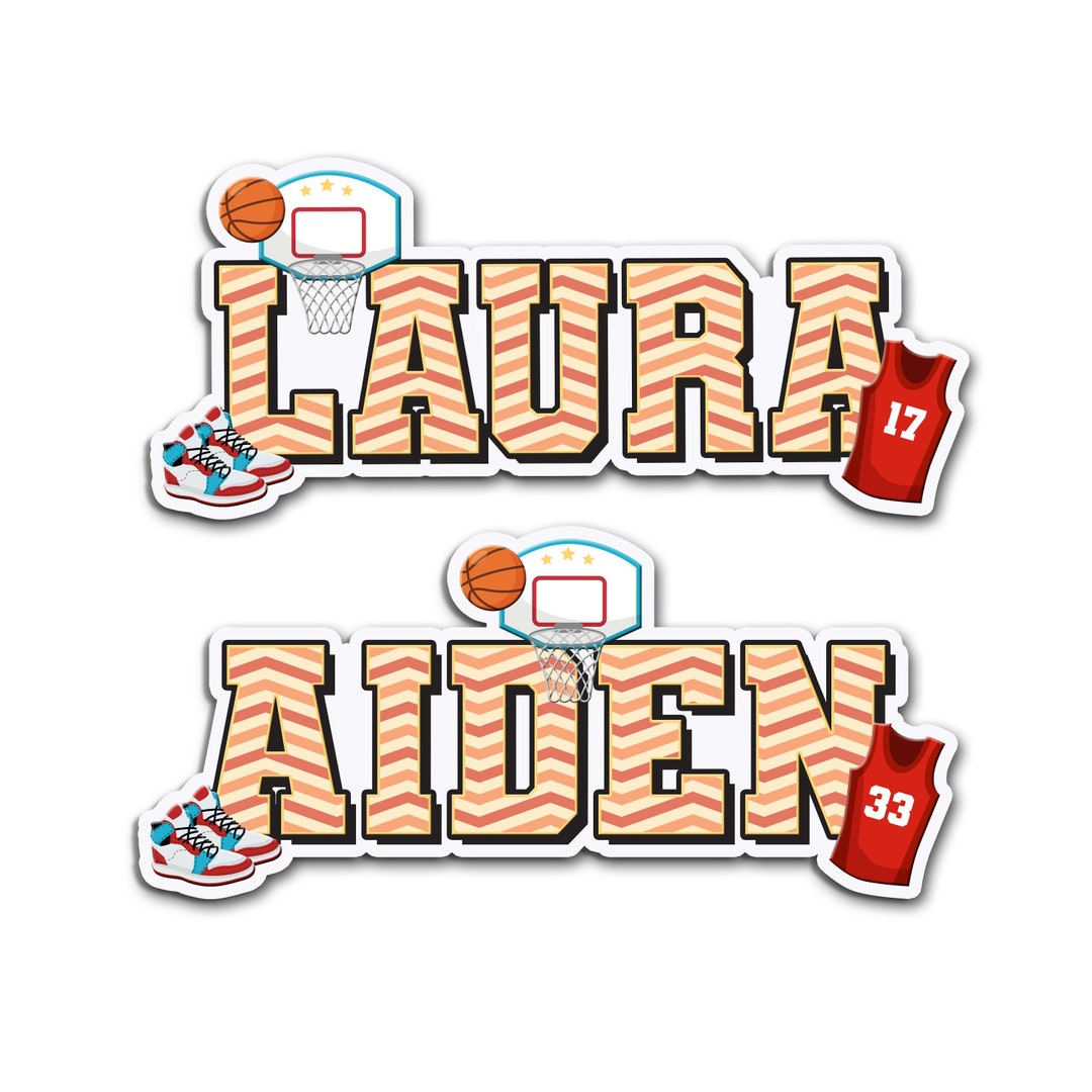Basketball Court Name Sticker: Custom Team Decal, Waterproof Sports ...