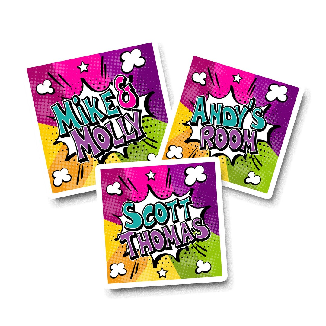 Comic Book Name Sticker: Custom Pop Art Waterproof Decal - Etsy