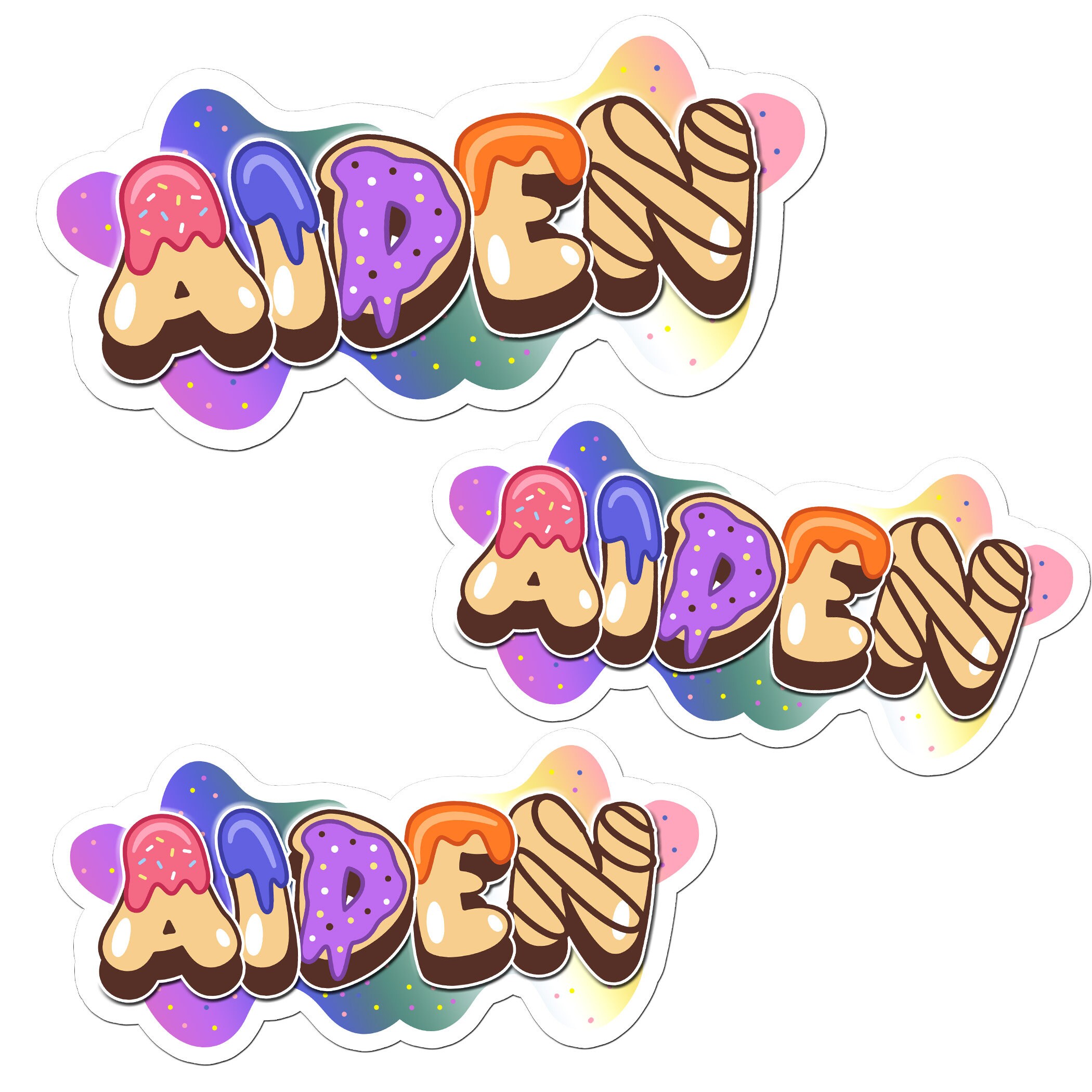 Funny Donut Name Sticker Custom Stickers Waterproof Sticker - Etsy