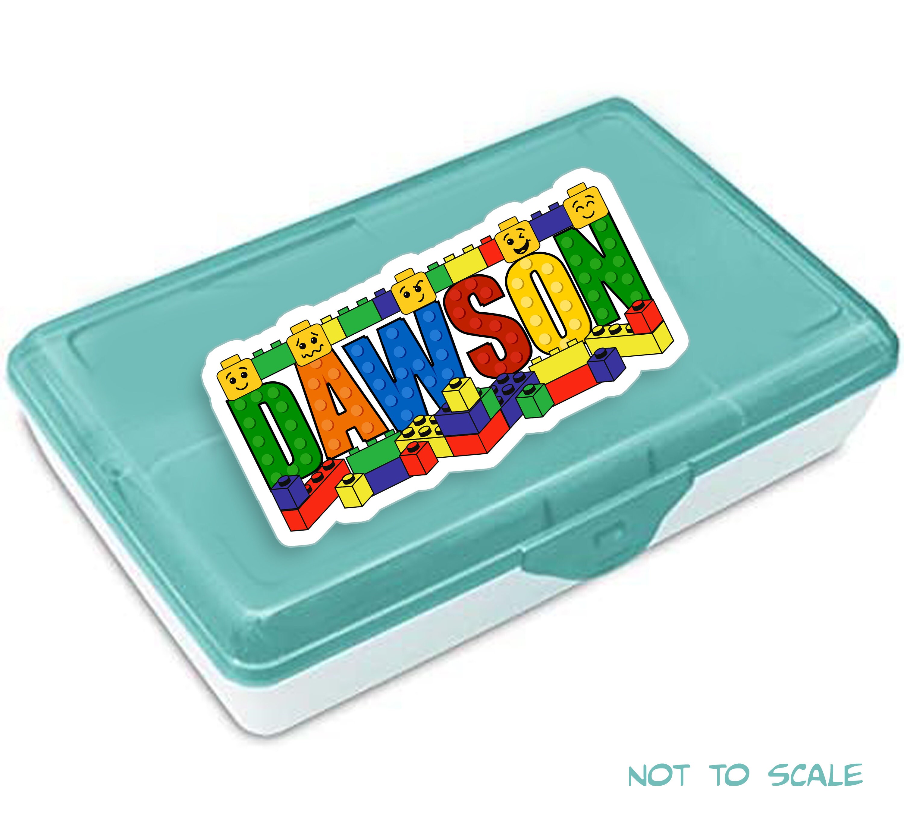 Building Bricks Name Sticker: Personalized Block Decal, Kids School ...