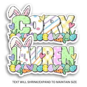 Personalized Easter Name Sticker for Kids | Custom Vinyl Decal Gift - Etsy