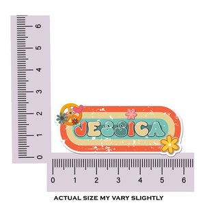 Retro Rainbow Custom Name Sticker, Cool Custom Sticker, Personalized ...