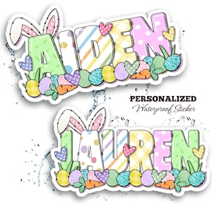 Personalized Easter Name Sticker for Kids | Custom Vinyl Decal Gift - Etsy