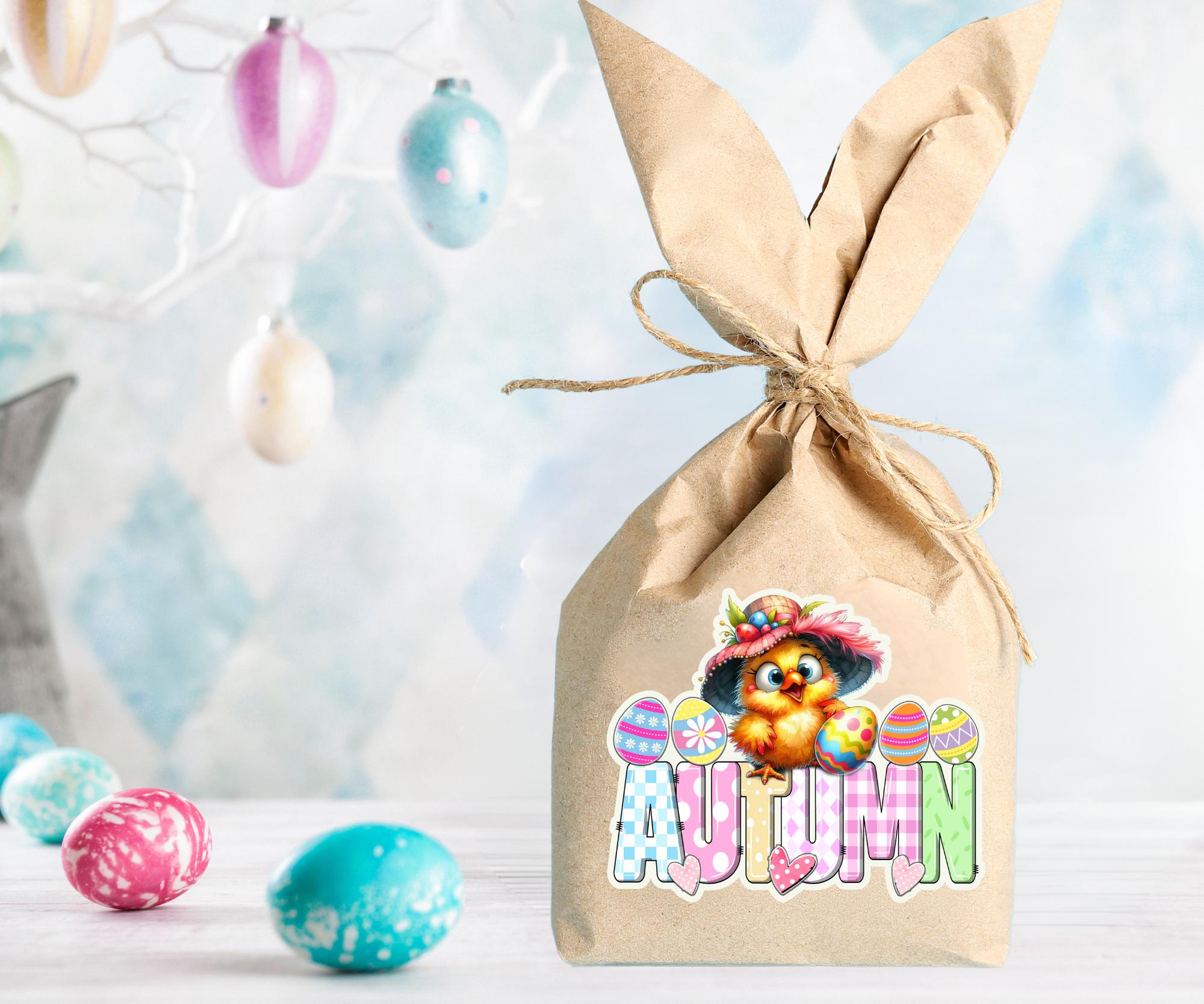 Easter Chick Name Sticker, Waterproof Personalized Decal - Etsy