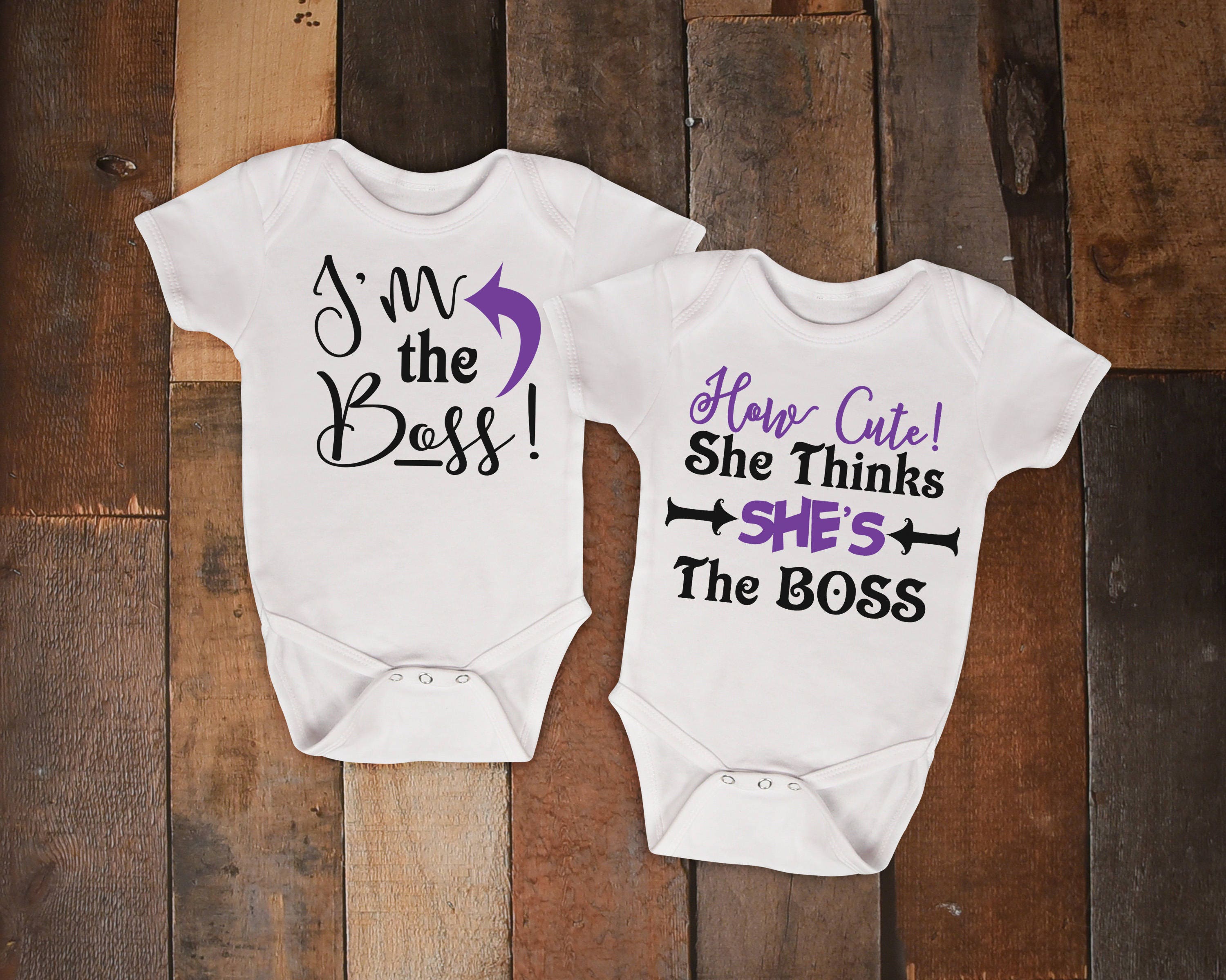 Im The Boss How Cute She Thinks Shes The Boss Twin Set One Etsy