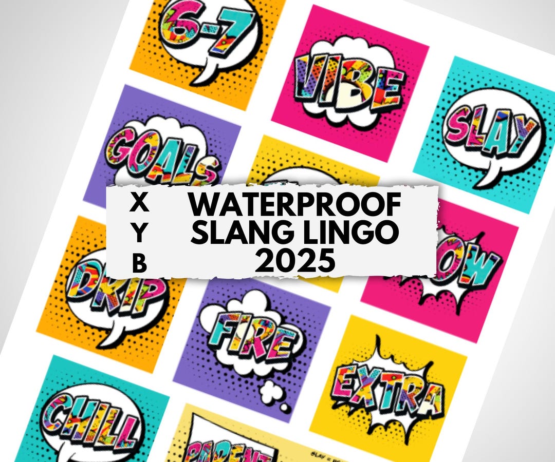 Slang Lingo Label Set 2025, Waterproof Teen Slang Stickers, Parent ...