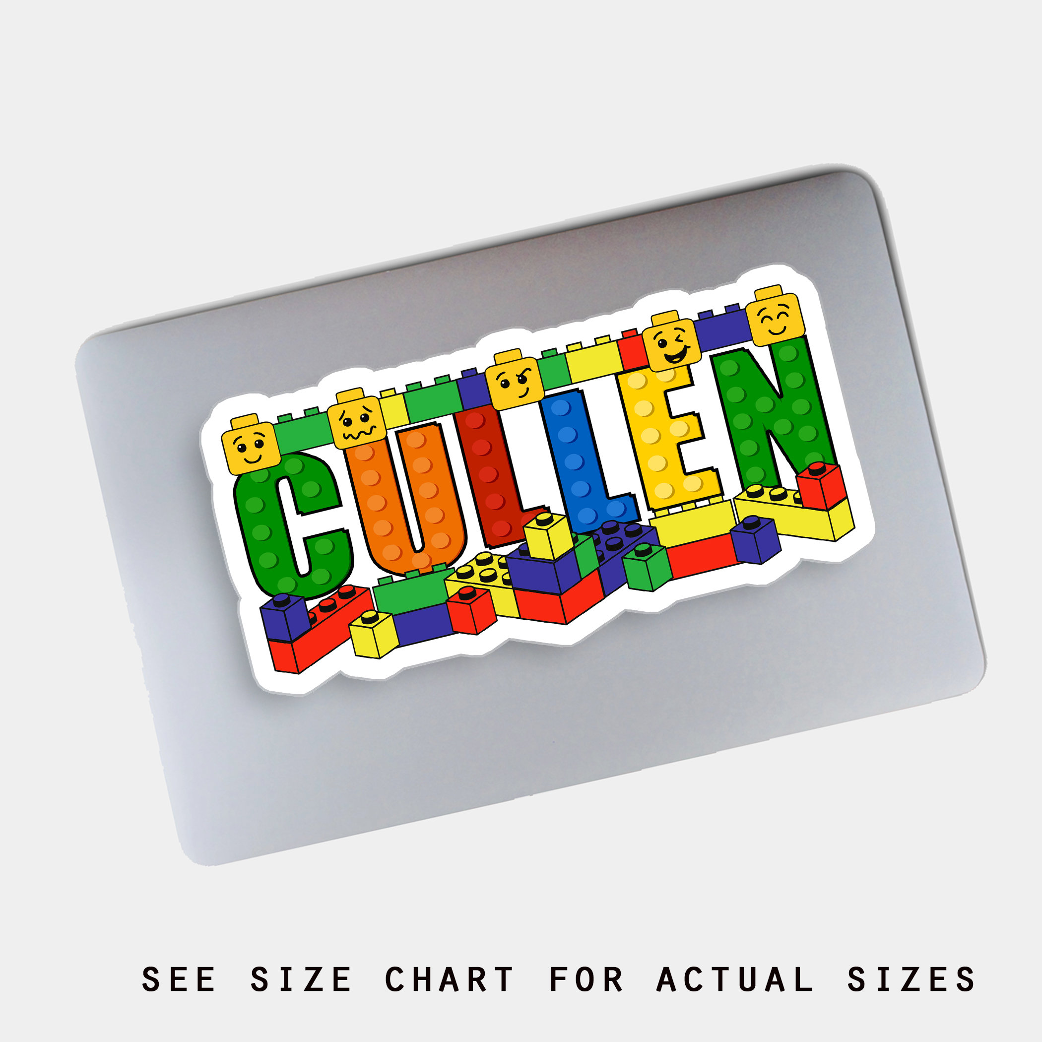 Building Bricks Name Sticker: Personalized Block Decal, Kids School ...