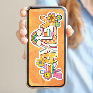 Retro Hippie Custom Name Sticker Cool Custom Sticker - Etsy