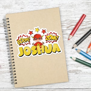 Speedster Super Hero Custom Name Sticker, Superhero Sticker ...