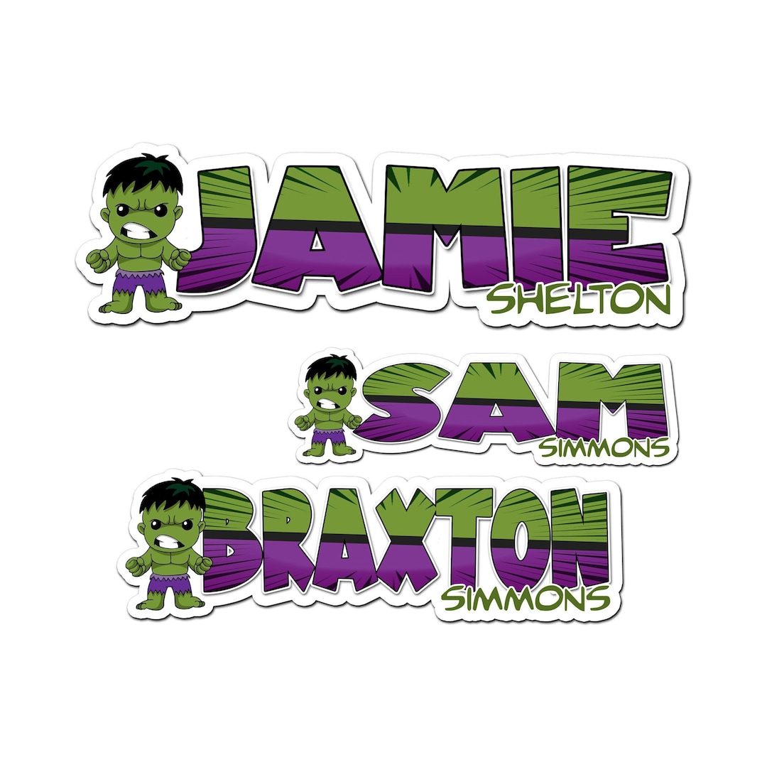 Superhero Name Sticker: Custom Waterproof Vinyl Decal - Etsy