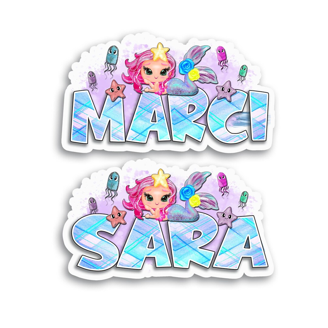 Mermaid Name Sticker: Personalized Waterproof Vinyl Decal - Etsy