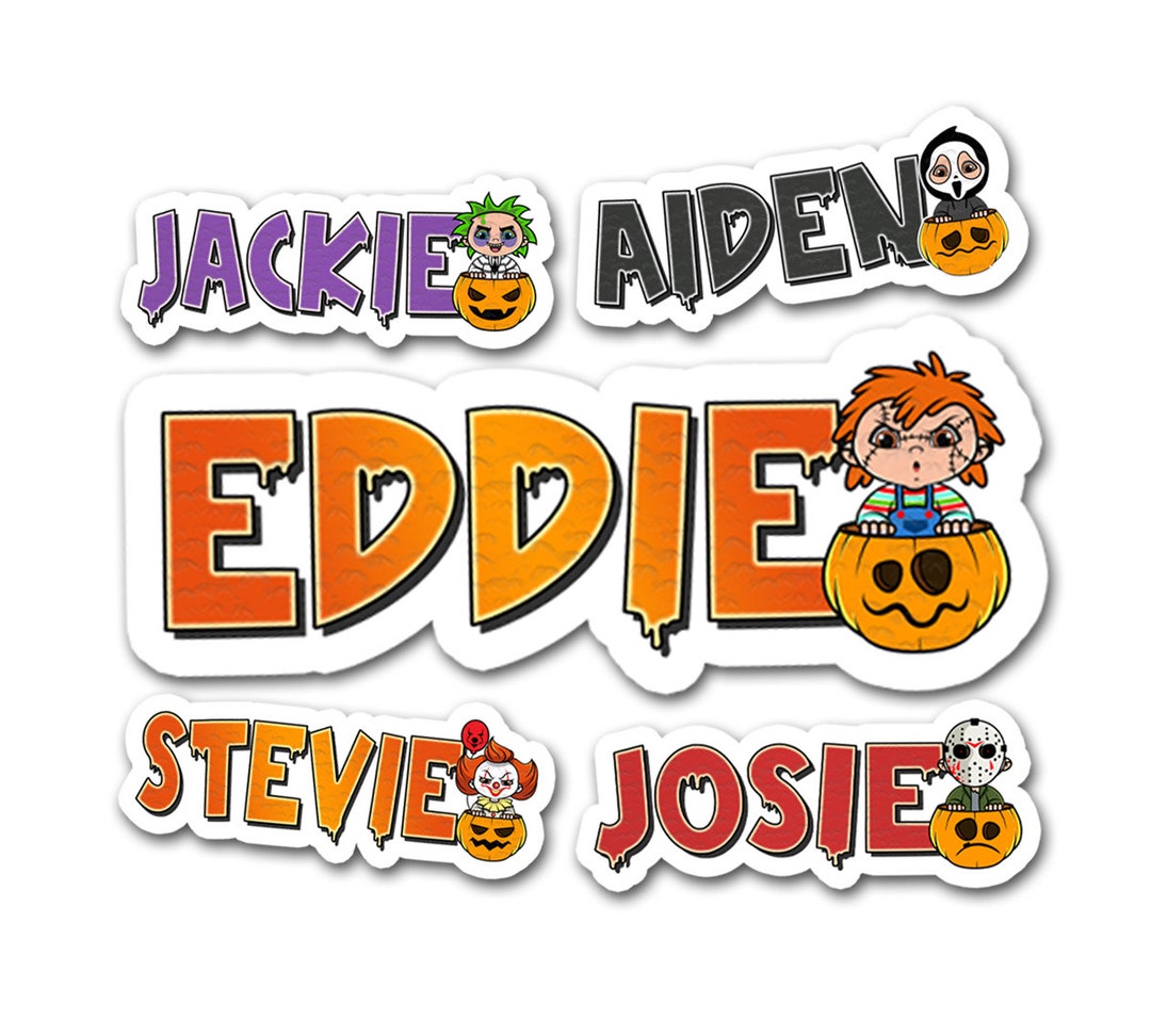 Slasher Name Sticker, Horror Movie Decal, Waterproof Halloween Gift - Etsy